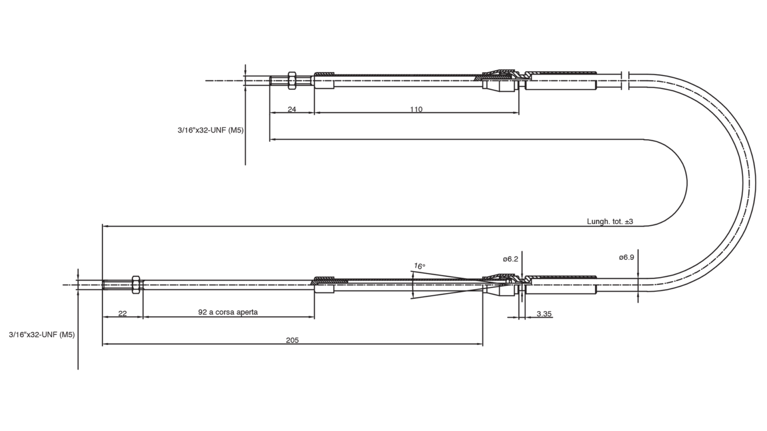 GAS ACCELERATOR PUSH PULL CABLE - Industria di Leivi